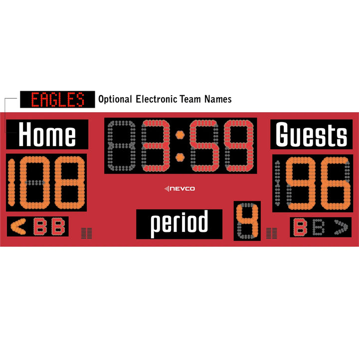 NEVCO Multi-Sport Scoreboard with ETN Option – Model 2700 (8' x 3 ...