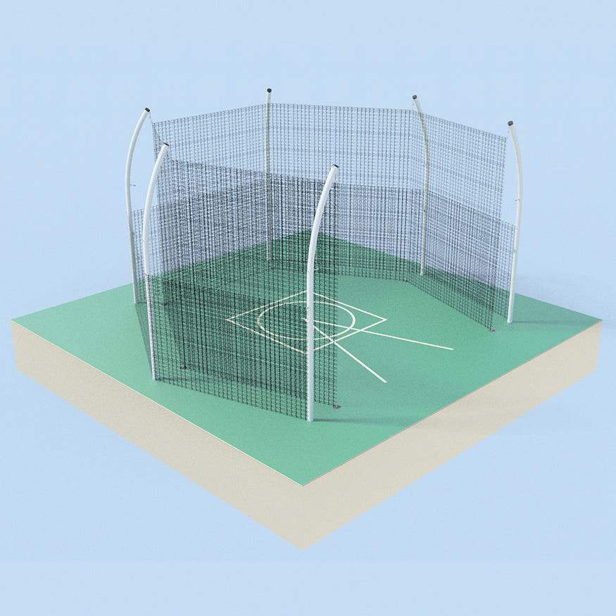 Jaypro Discus Cage with Cage & Barrier Net – NFHS Compliant – 6-Pole S ...