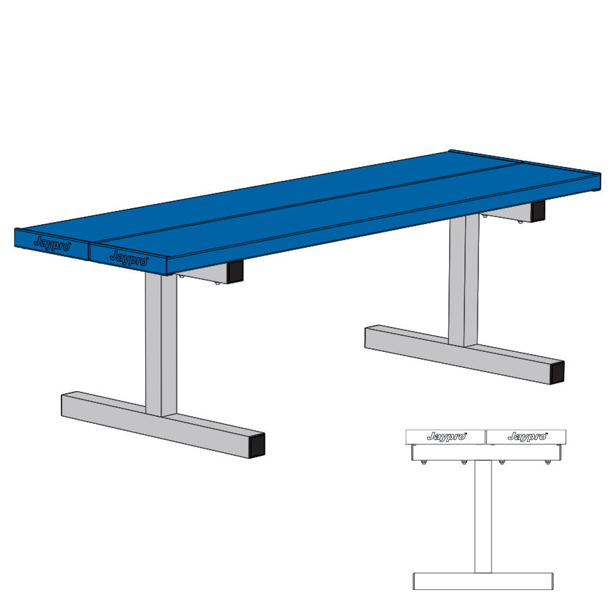Jaypro Courtside Bench - 5 ft. Portable Double Plank (Powder Coated ...