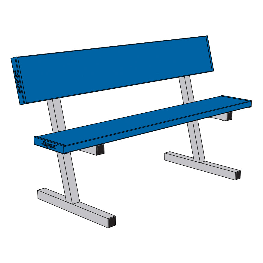 Jaypro Courtside Bench with Seat Back - 5 ft. Portable (Powder Coated ...